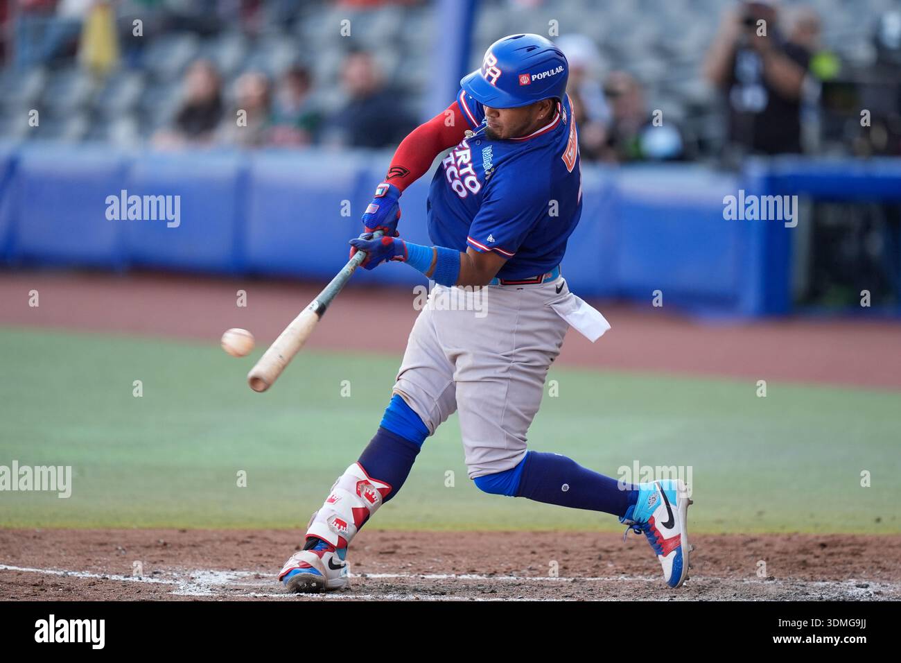 Puerto Rico's Ruben Castro hits a double against Panama during a ...