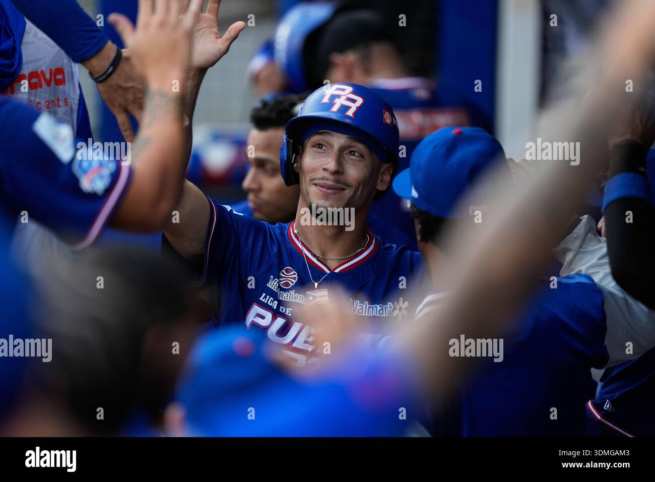 Puerto Rico's Andrew Velazquez celebrates after scoring against Panama ...