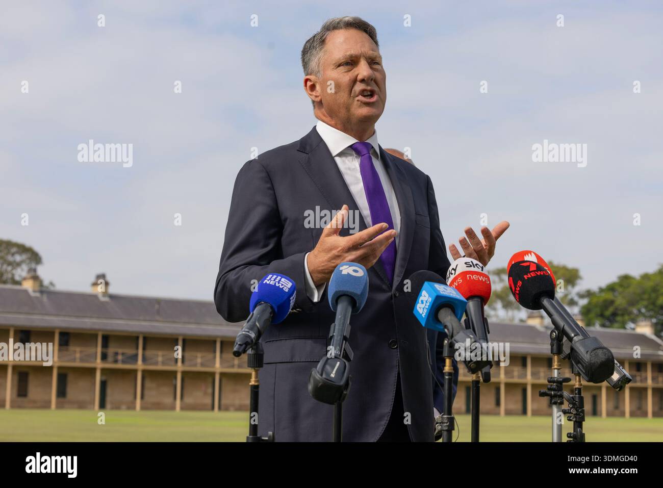 Federal Minister For Defence Richard Marles speaks to media at a press ...