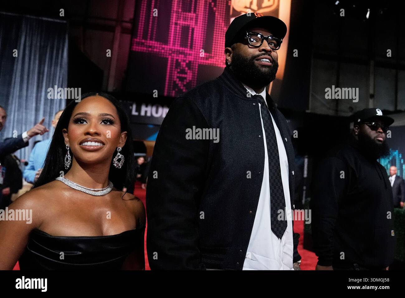 San Francisco 49ers' Trent Williams, top, and his wife, Sondra Williams ...