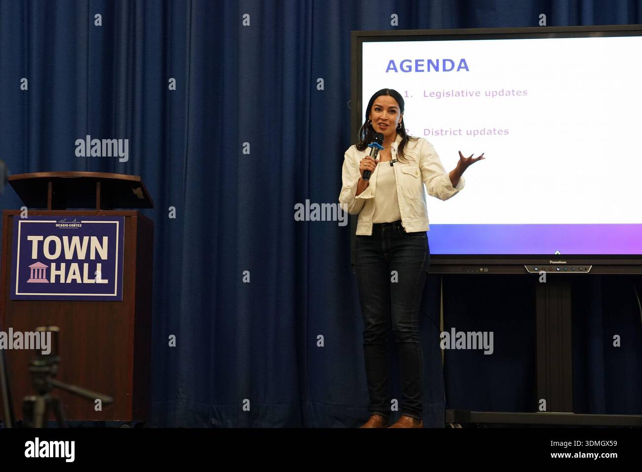 Alexandria Ocasio-Cortez at a public appearance for Congresswoman ...