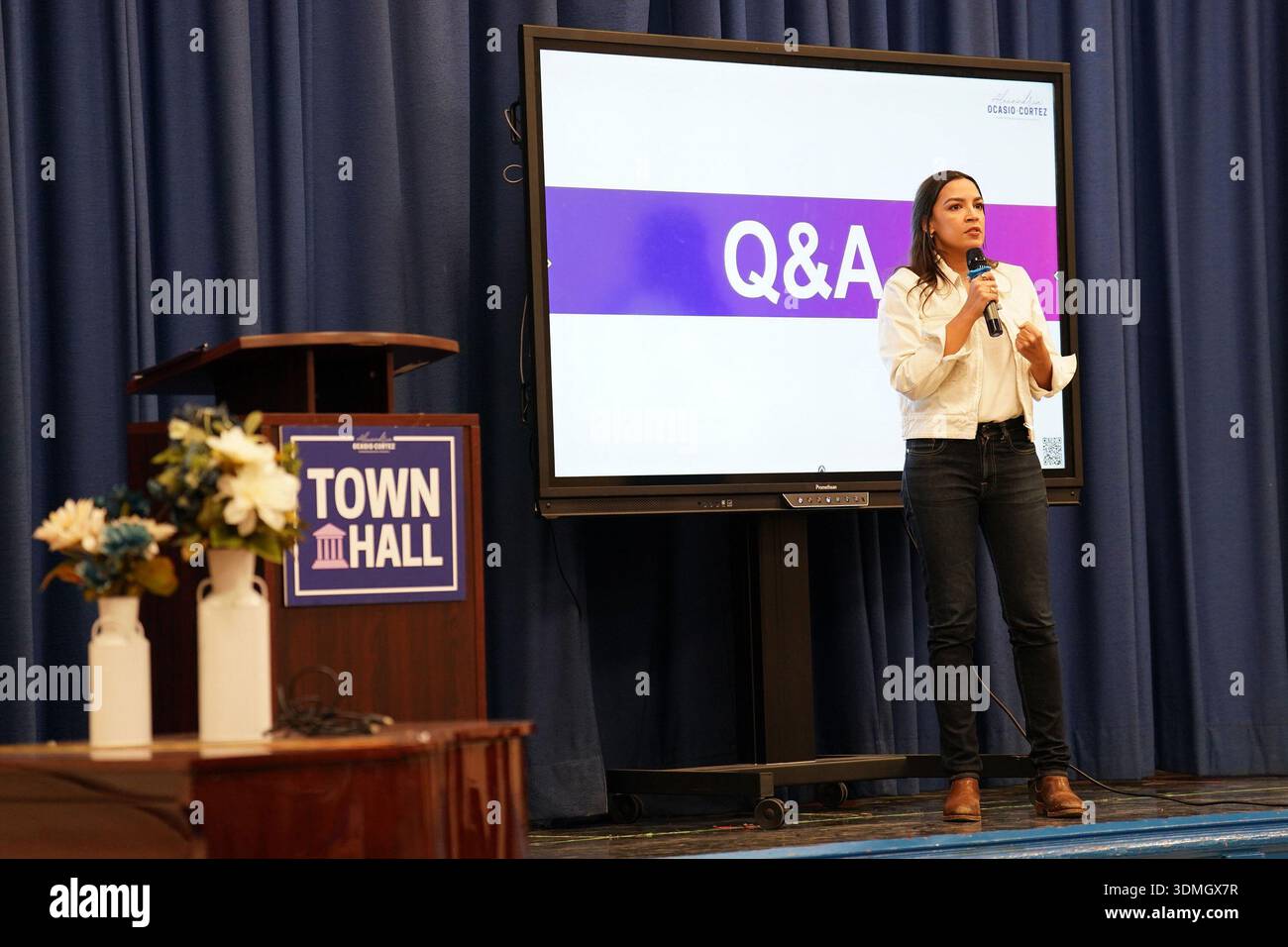 Alexandria Ocasio-Cortez at a public appearance for Congresswoman ...