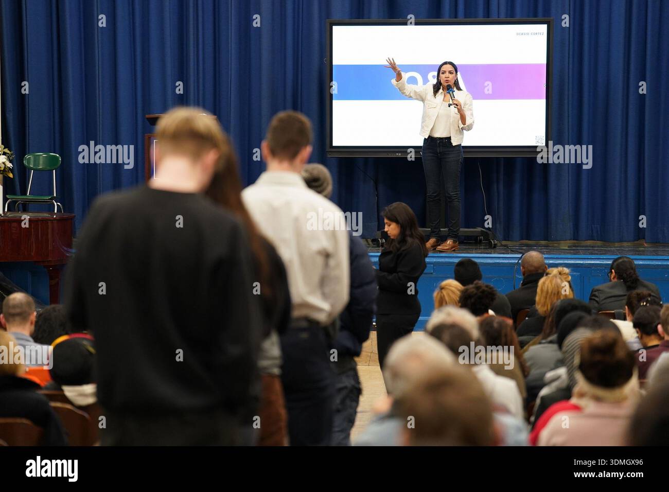Alexandria Ocasio-Cortez at a public appearance for Congresswoman ...