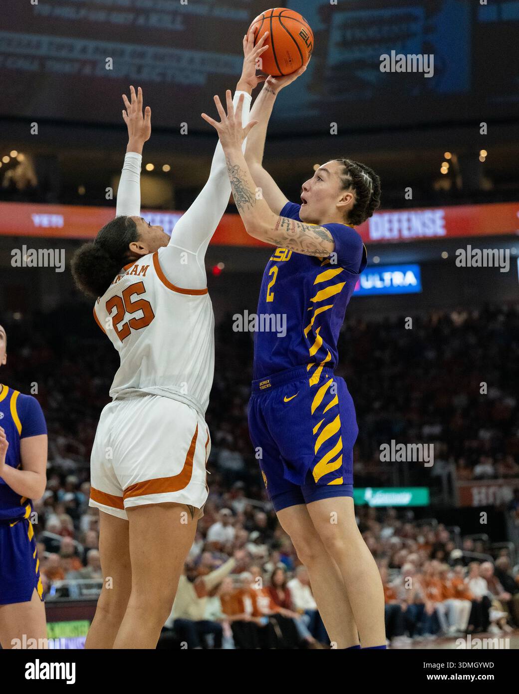 Feb 5, 2026. Grace Knox (2) of the LSU Tigers vs the Texas Longhorns at ...