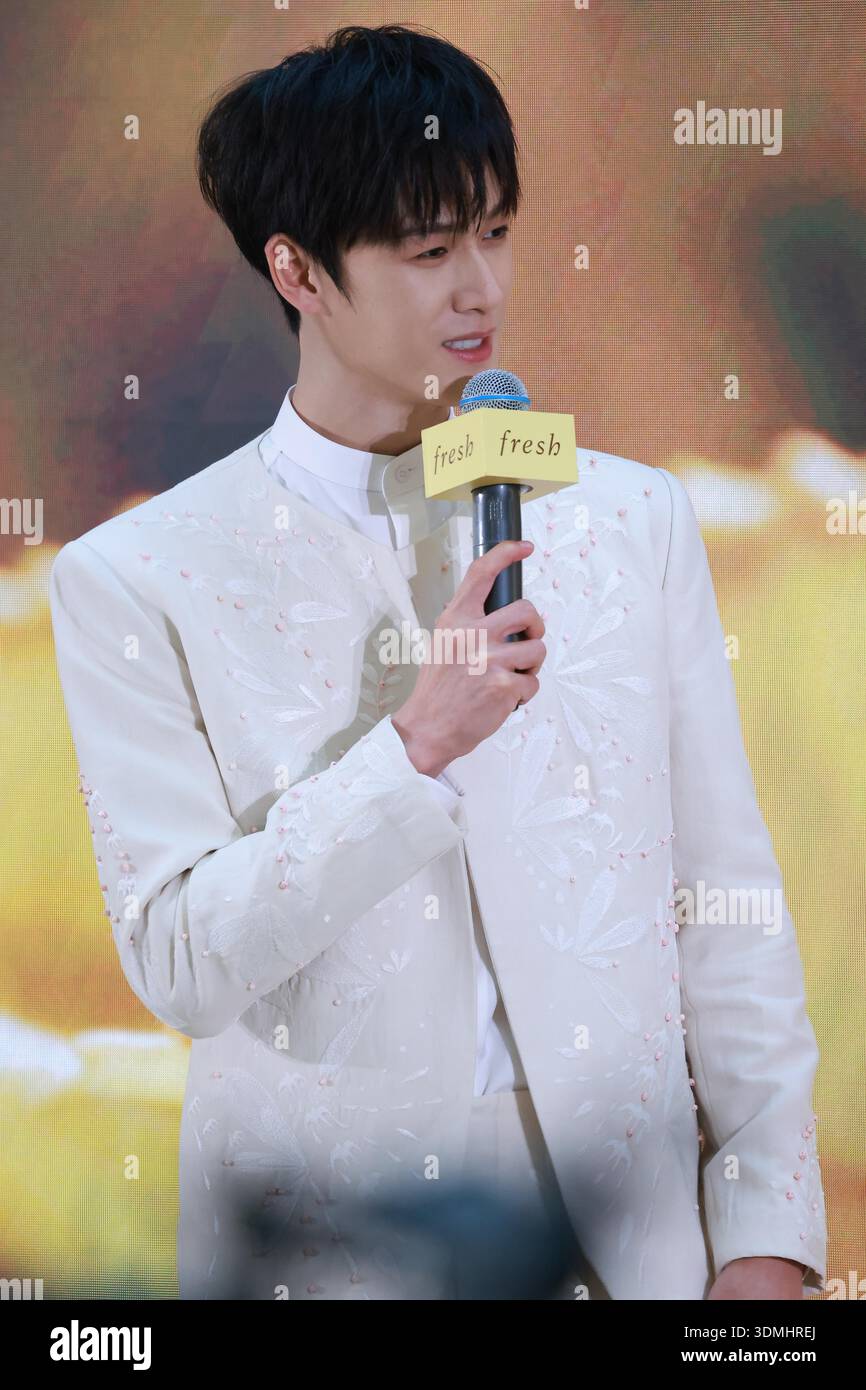 Chinese actor and singer Li Yunrui attends an event in Hangzhou City ...