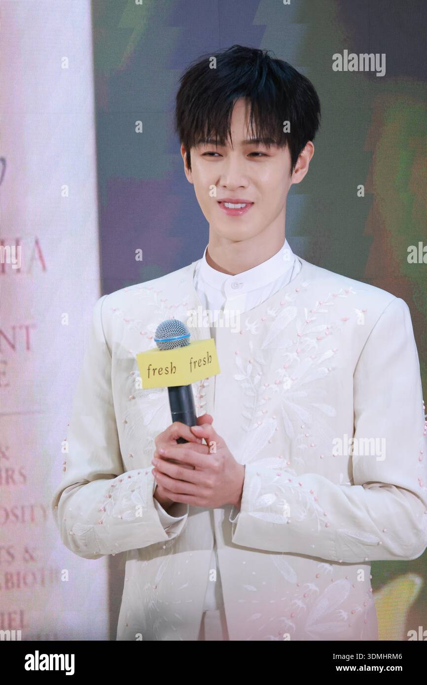 Chinese actor and singer Li Yunrui attends an event in Hangzhou City ...