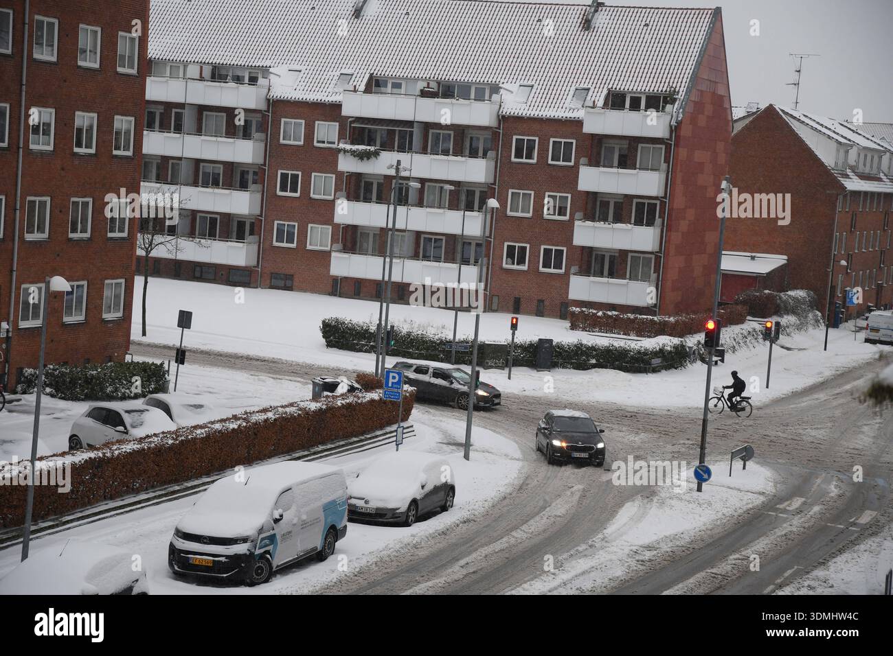 Copenhagen/Denmark /06 FEB 2026 /Snow fall weather in kastrup Photo ...