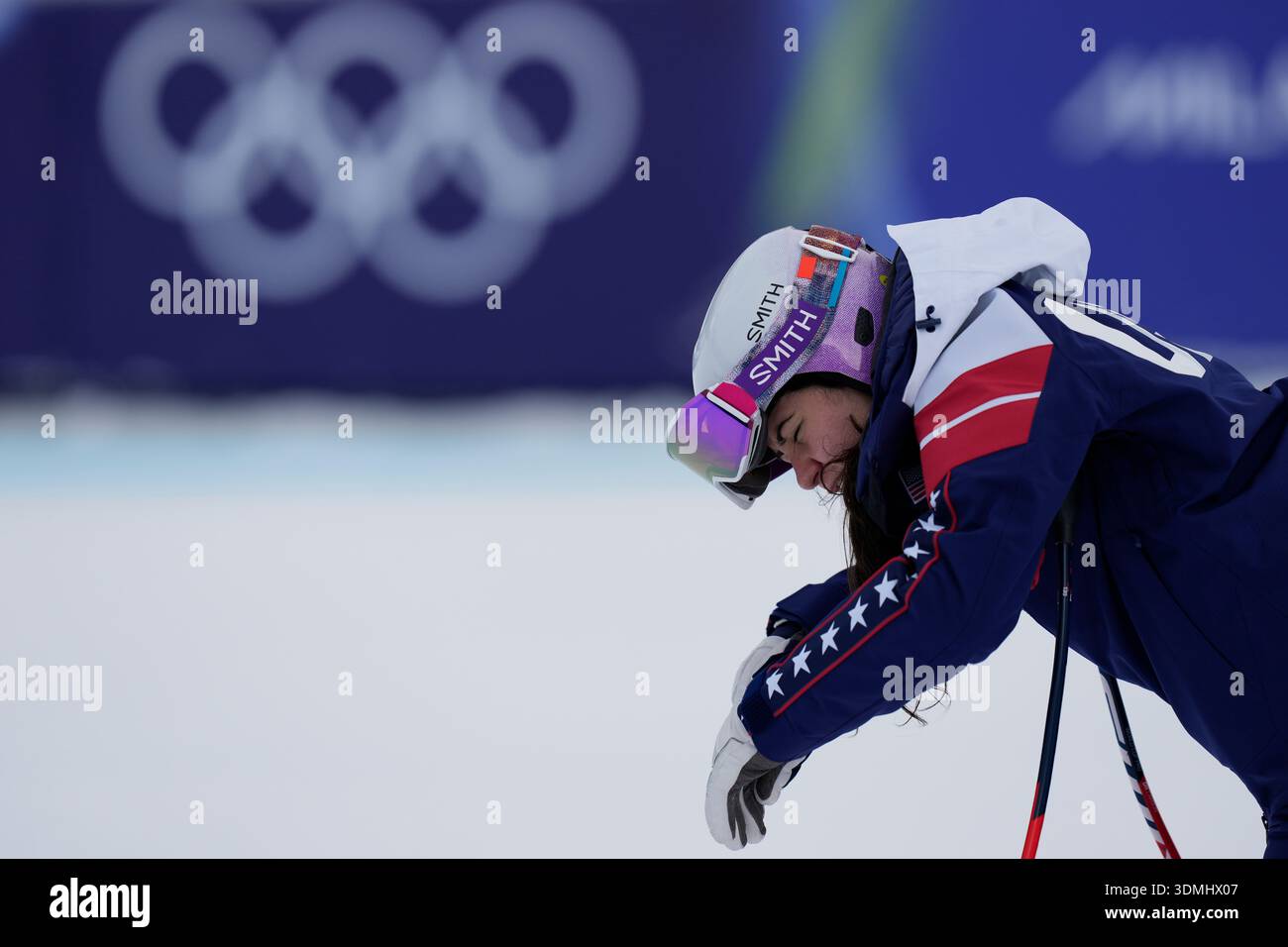 United States' Jacqueline Wiles concentrates during a race inspection ...