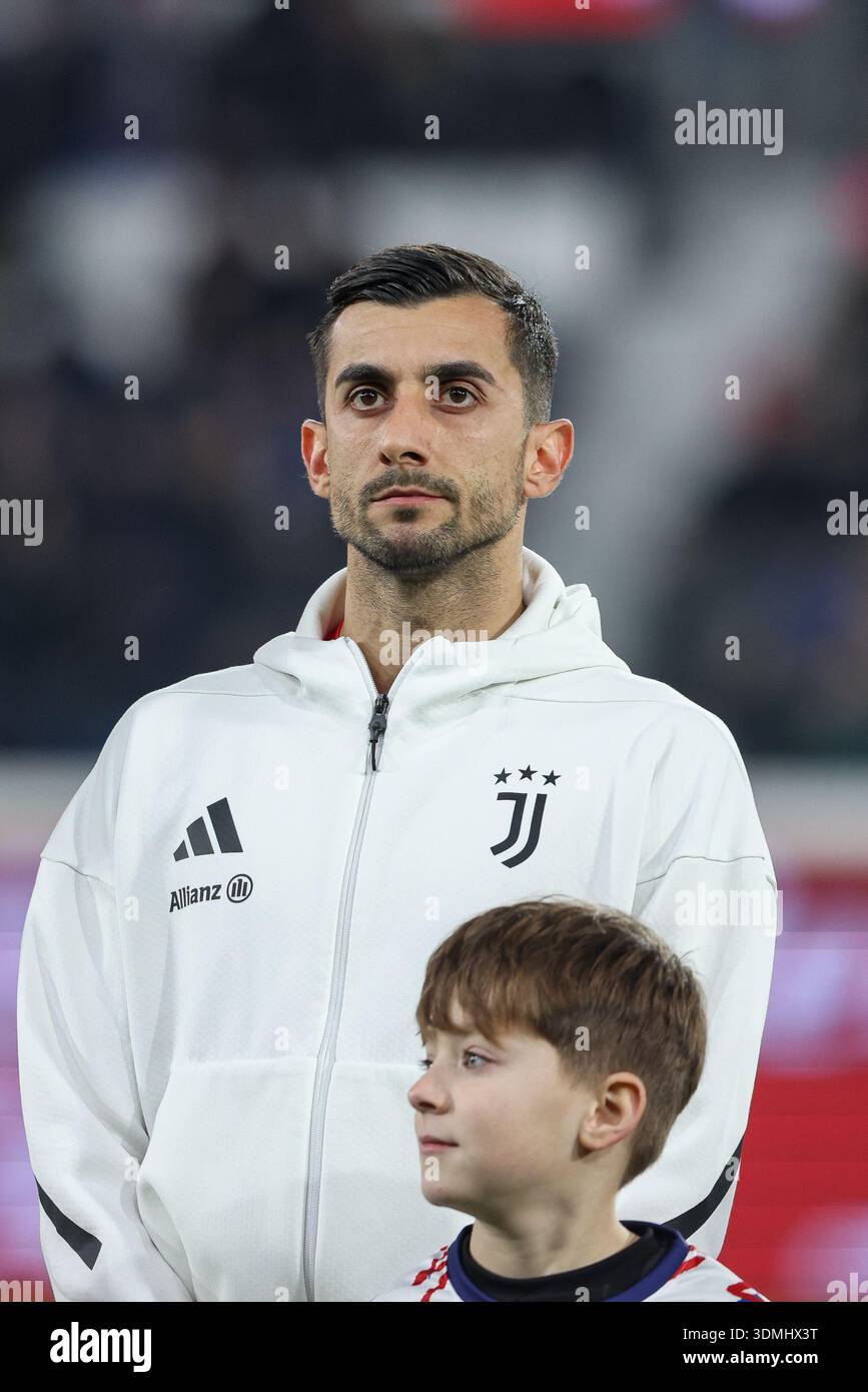 Bergamo, Italy. 5th, February 2026. Goalkeeper Mattia Perin of Juventus ...
