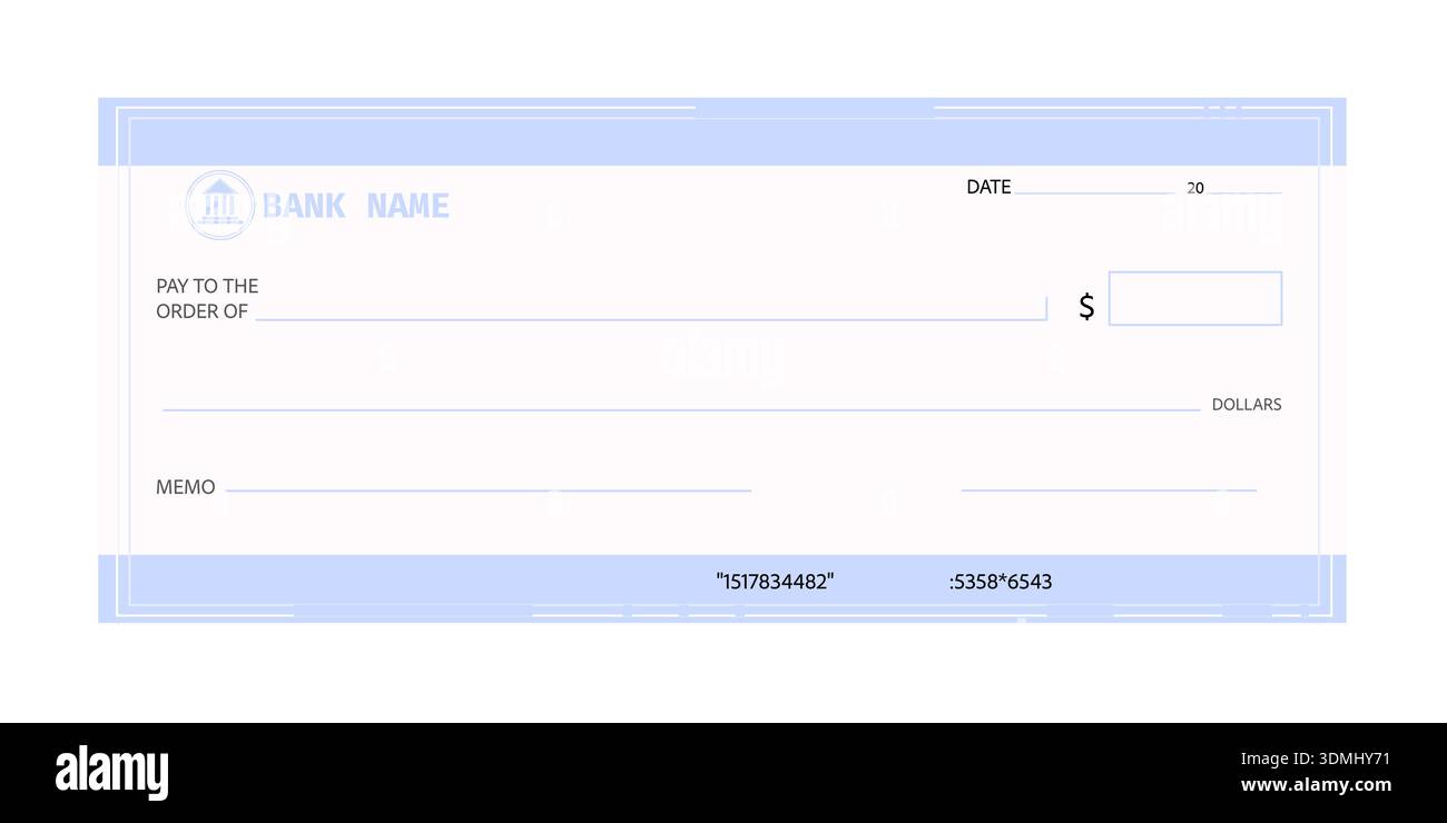 Cheque blank template design, paper mockup, bill or voucher form sample ...