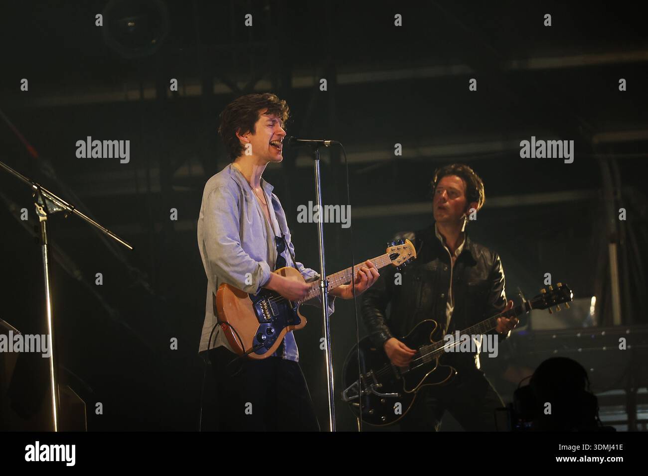 Arctic Monkeys frontman Alex Turner performs on stage at Sziget ...