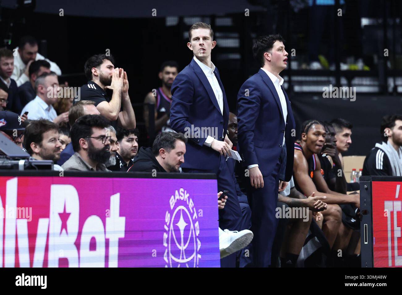 Julius Thomas, assistant of Paris Basketball during Euroleague match ...