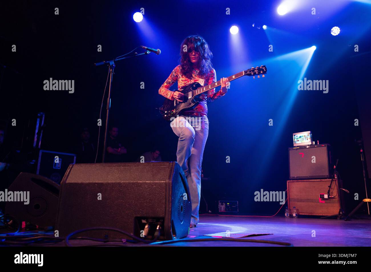 Singer Carlotta Cosials of the Hinds group performs during the festival ...
