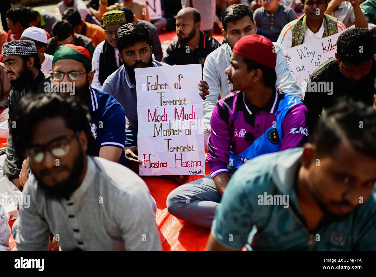 Inquilab Mancha supporters hold a protest gathering demanding justice ...