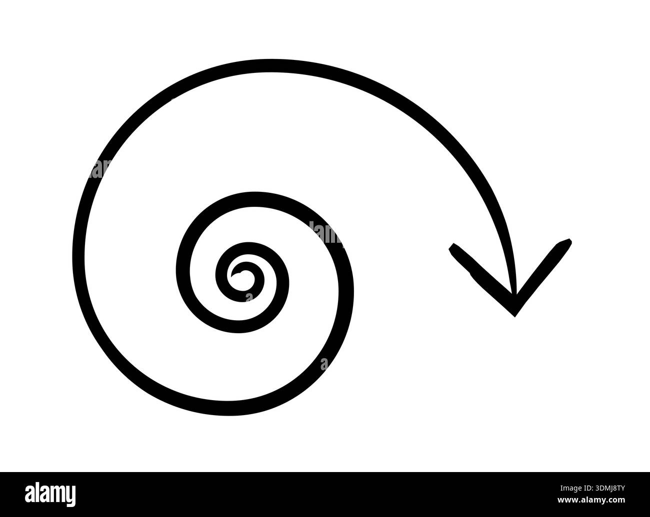 Loose spiral arrow hand-drawn sketch graphic element Stock Vector Image ...