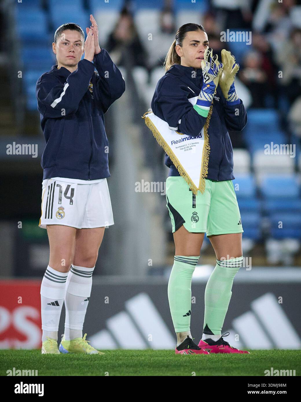 Real Madrid CF’s Maria Mendez (L) and Misa Rodriguez Spanish Queens Cup ...