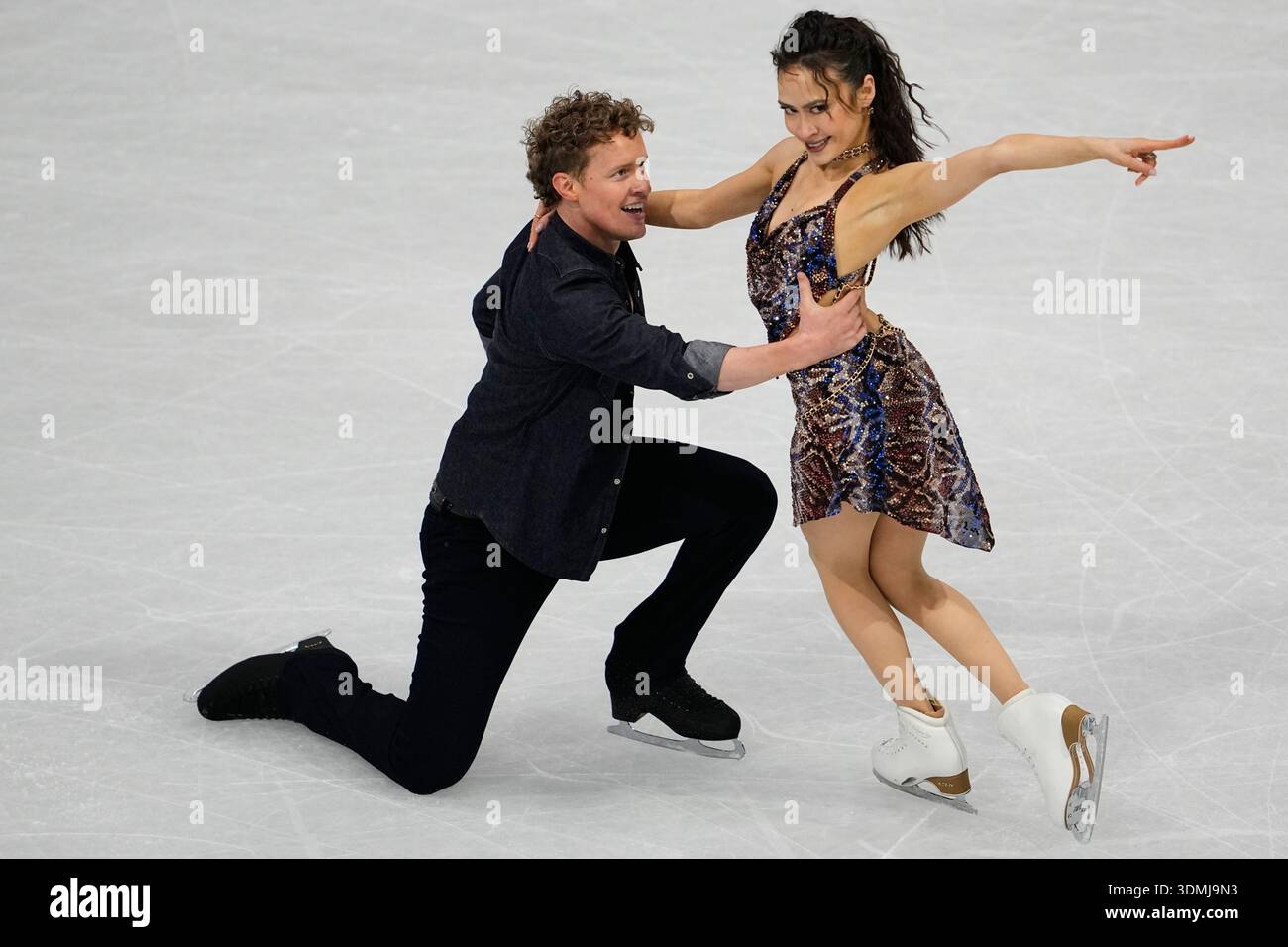 Madison Chock and Evan Bates of the United States compete during the ...