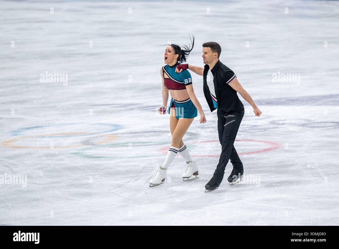 Charlene Guignard and Marco Fabbri from Italy during the Winter Olympic ...