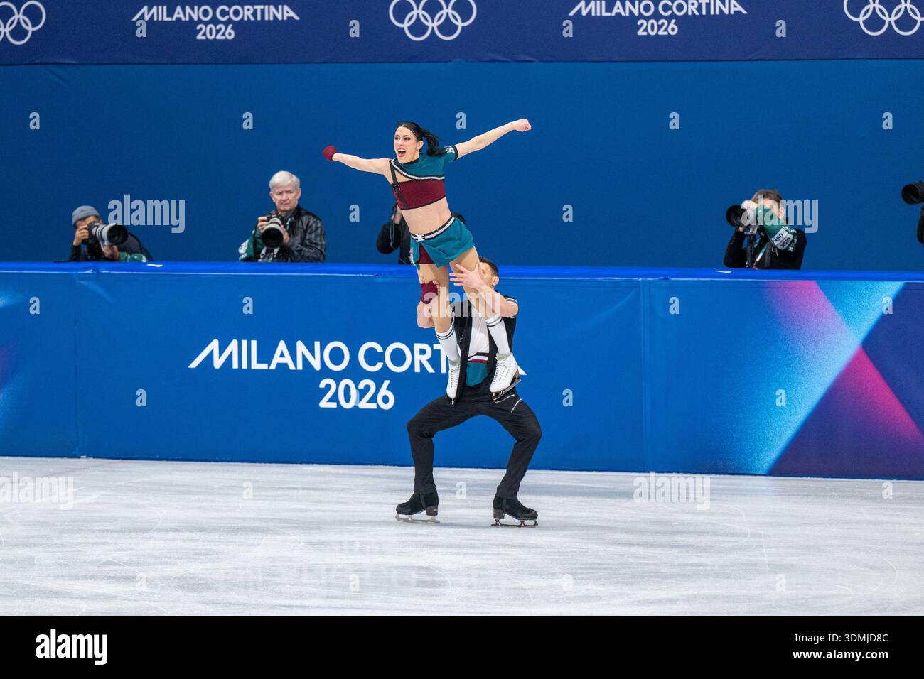 Charlene Guignard and Marco Fabbri from Italy during the Winter Olympic ...