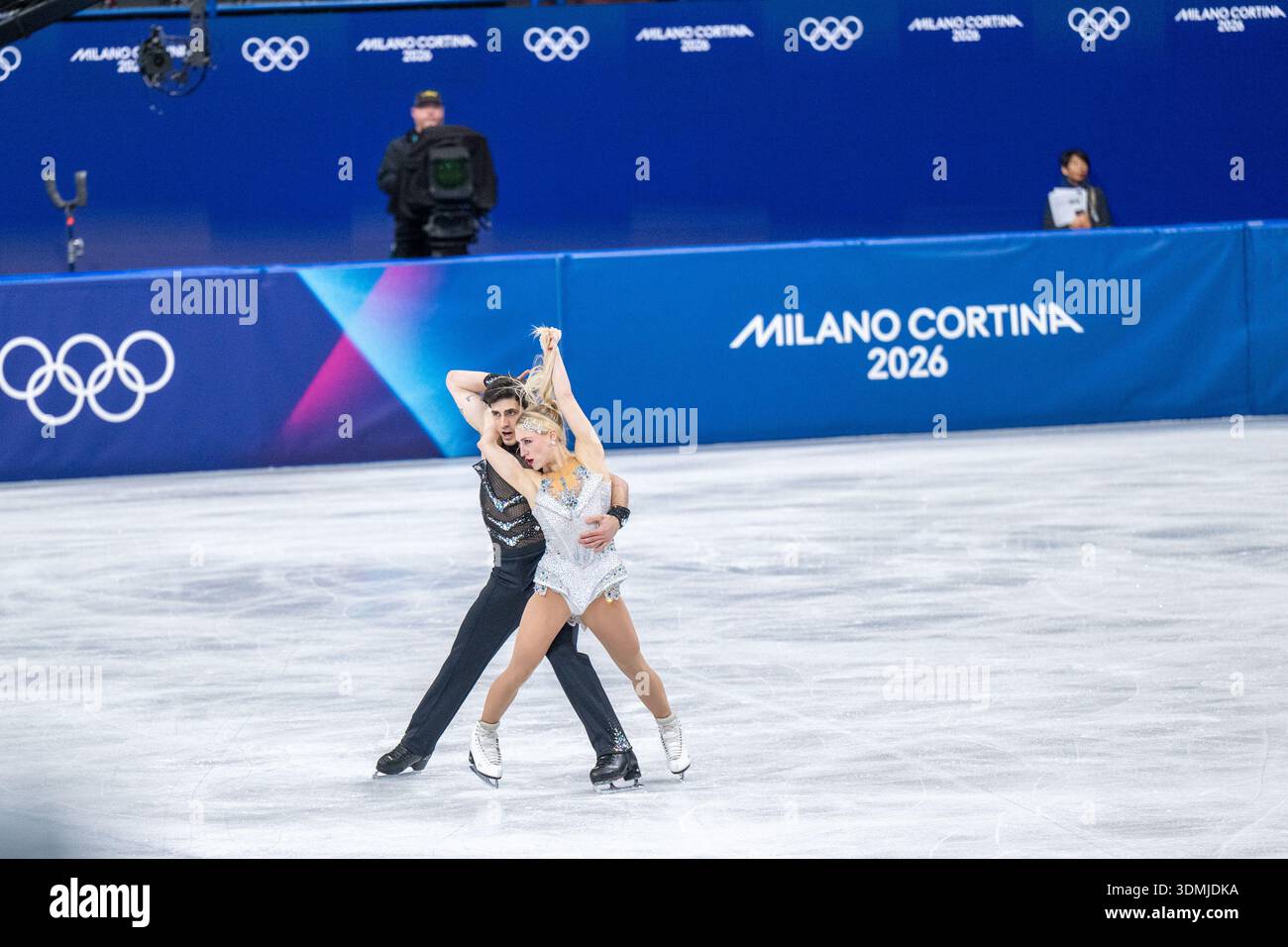 Piper Gilles and Paul Poirier from Canada during the Winter Olympic ...