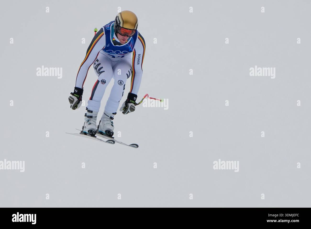 Germany's Simon Jocher speeds down the course during an alpine ski, men ...