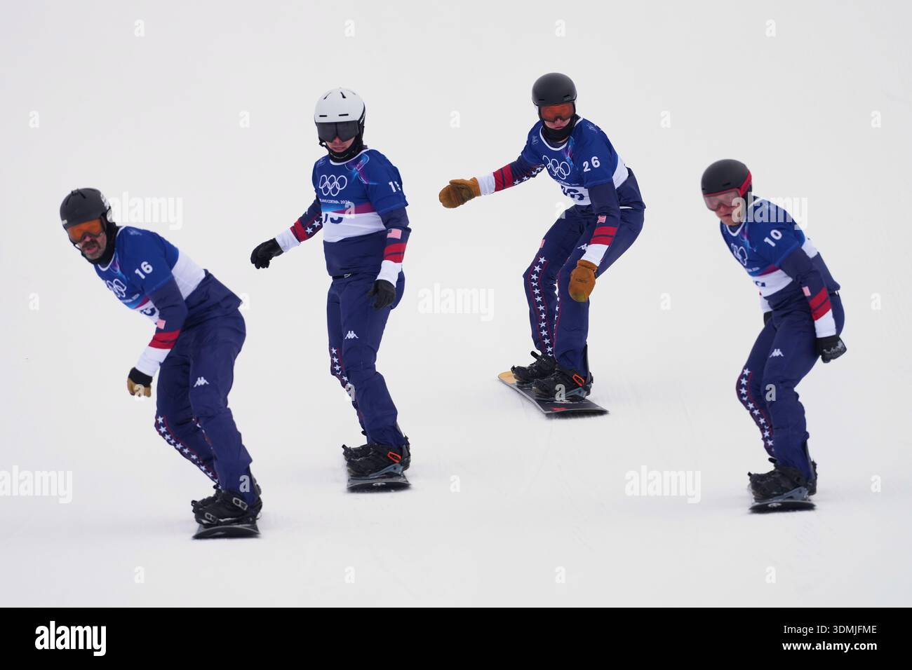 From left, United States' Nick Baumgartner, Jake Vedder, Cody Winters ...