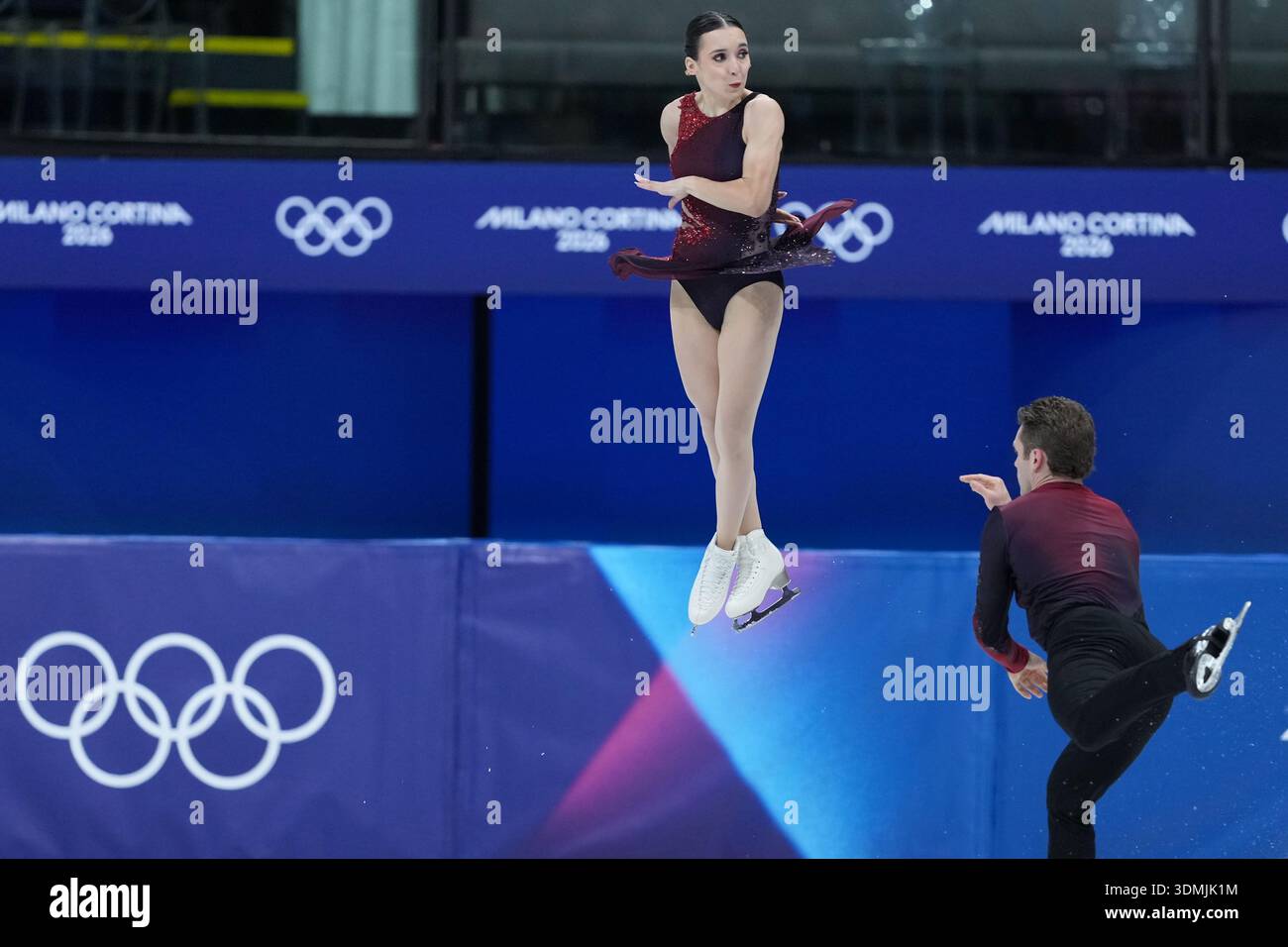 Lia Pereira and Trennt Michaud of Canada compete during the figure ...