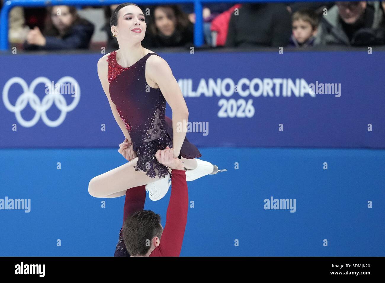 Lia Pereira and Trennt Michaud of Canada compete during the figure ...