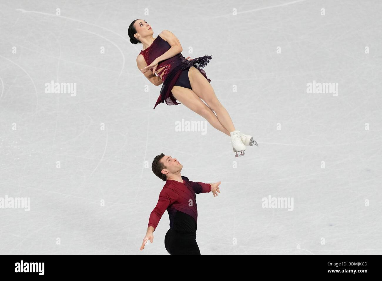 Lia Pereira and Trennt Michaud of Canada compete during the figure ...