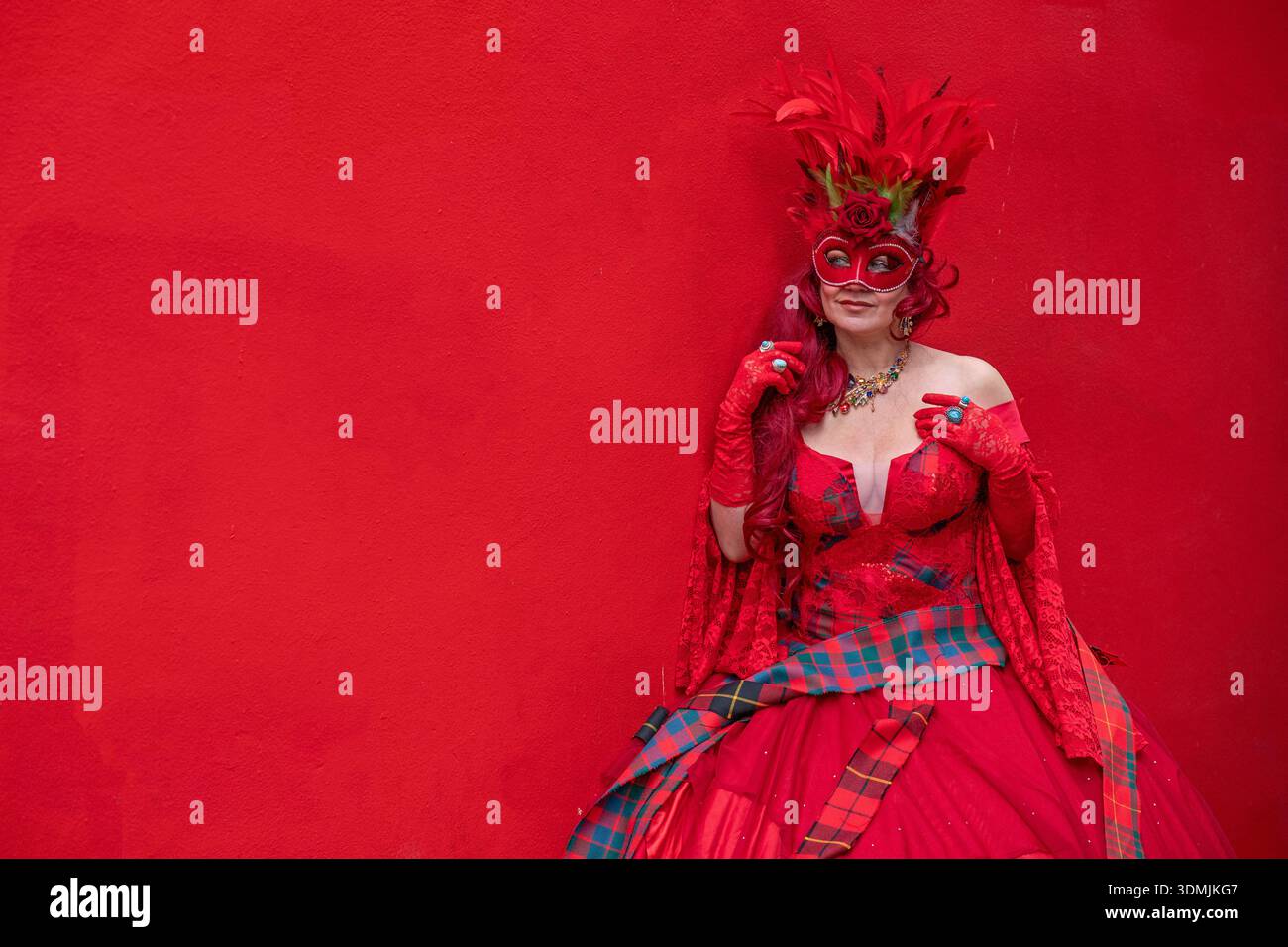 Edinburgh mask maker Lorraine Pritchard models a new Venetian mask and ...