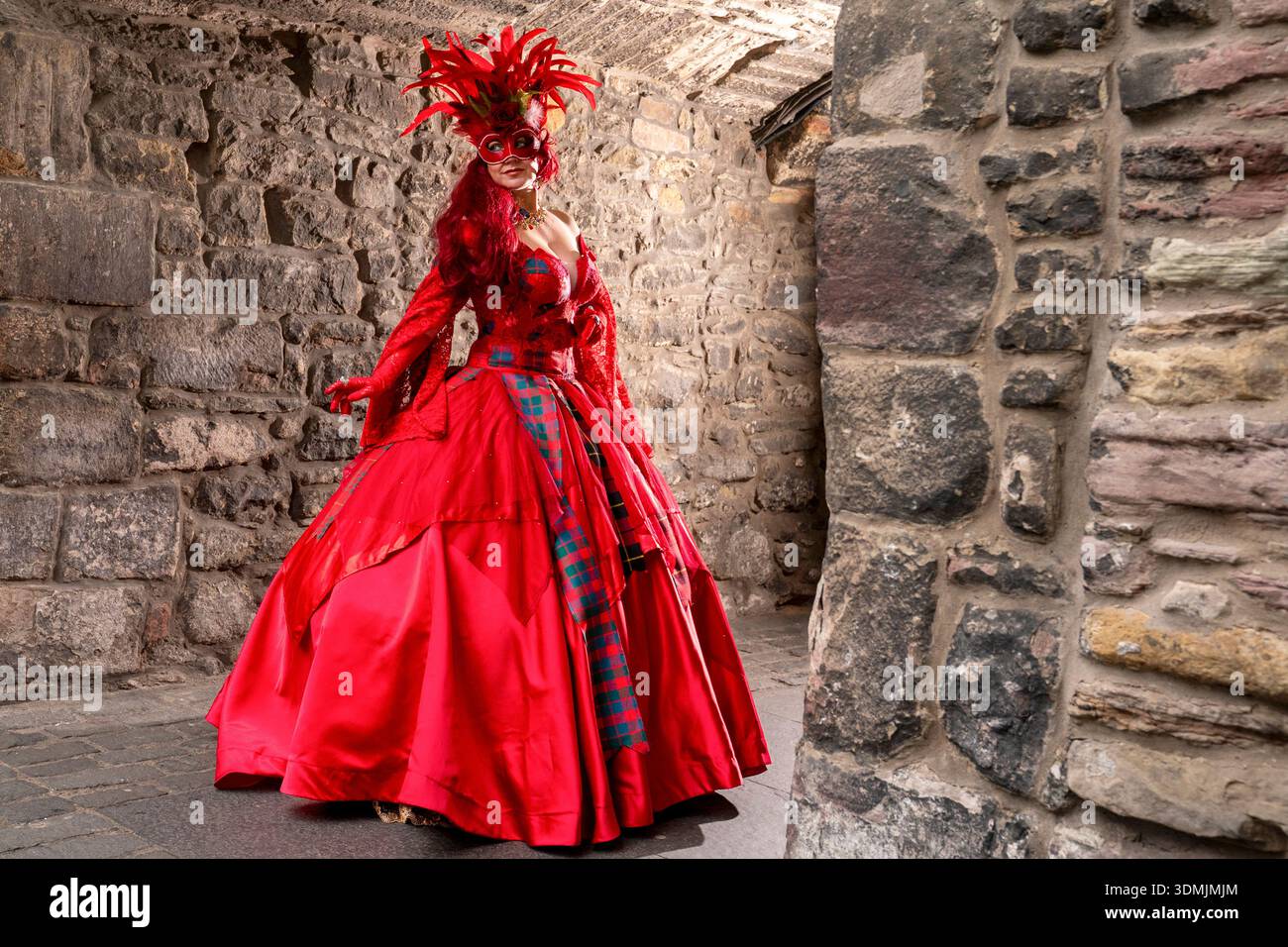 Edinburgh mask maker Lorraine Pritchard models a new Venetian mask and ...