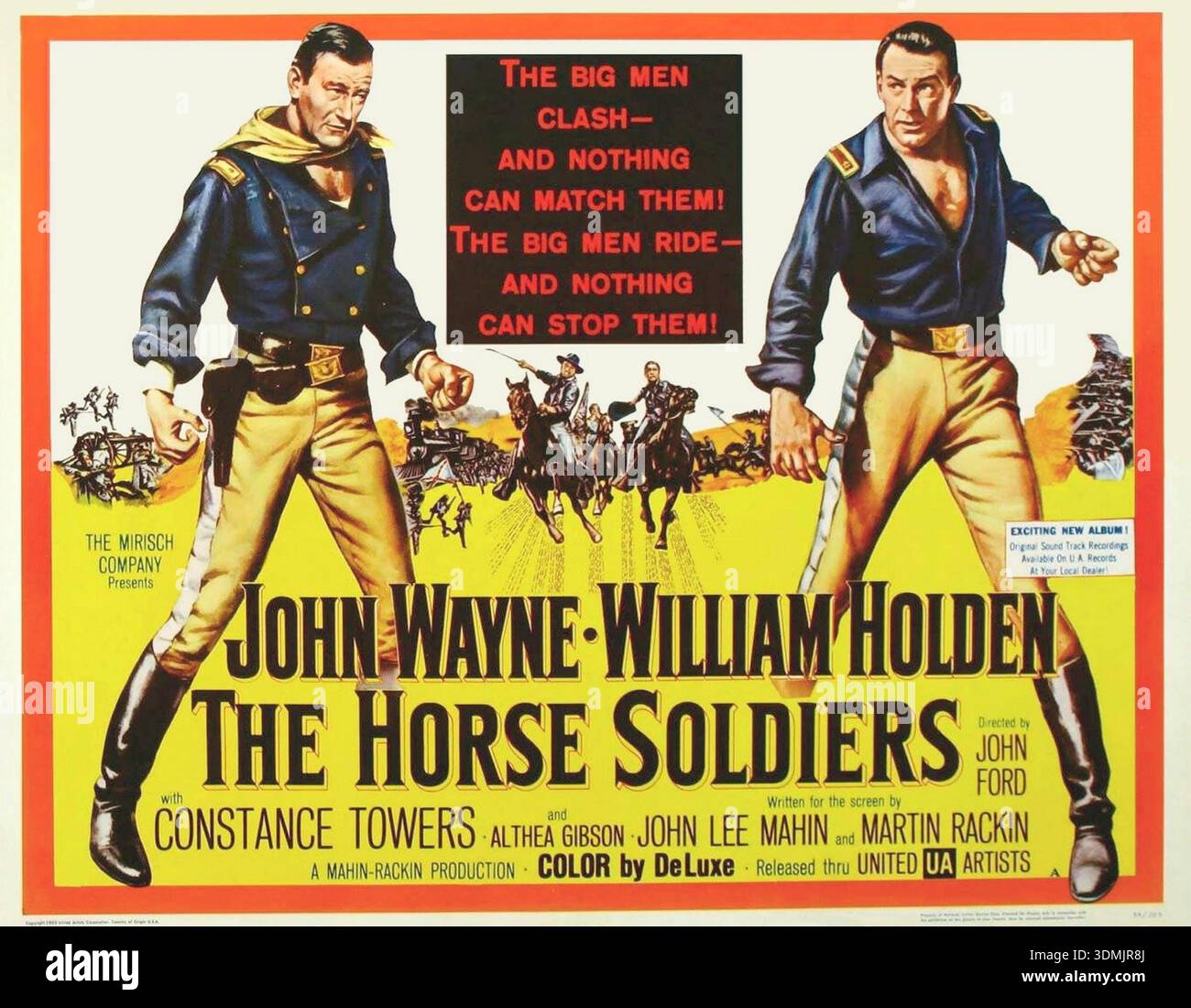 THE HORSE SOLDIERS 1959 United Artists film with John Wayne at right as ...