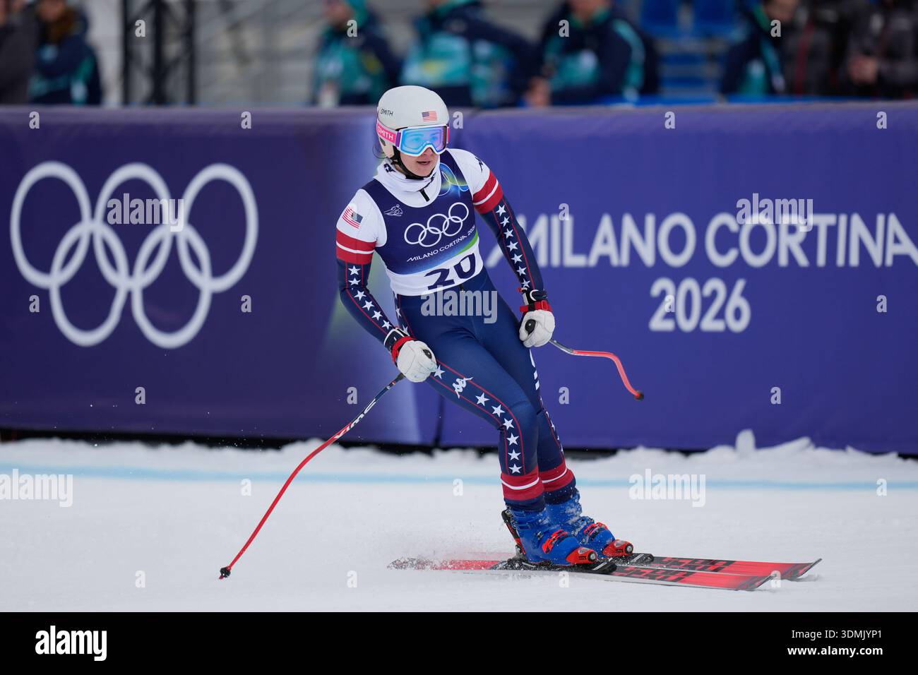 United States' Jacqueline Wiles at the finish area during an alpine ski ...