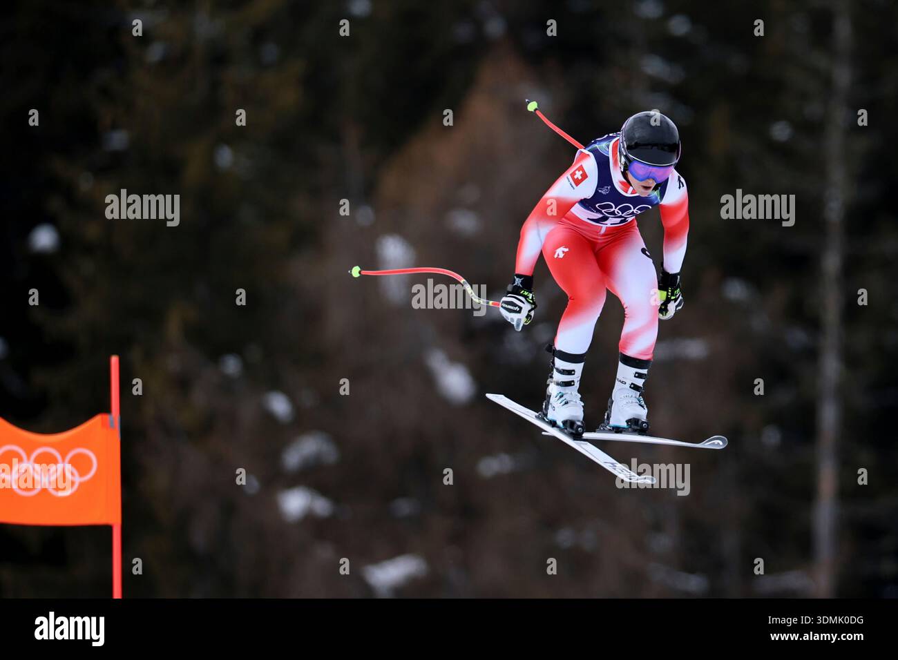 Switzerland's Delia Durrer speeds down the course during an alpine ski ...