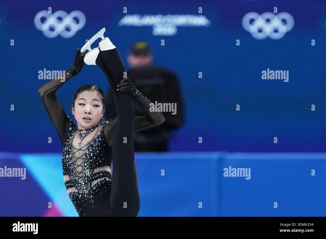 Zhang Ruiyang of China compete during the figure skating women's team ...