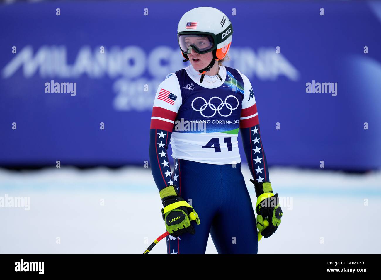 United States' Mary Bocock at the finish area during an alpine ski ...