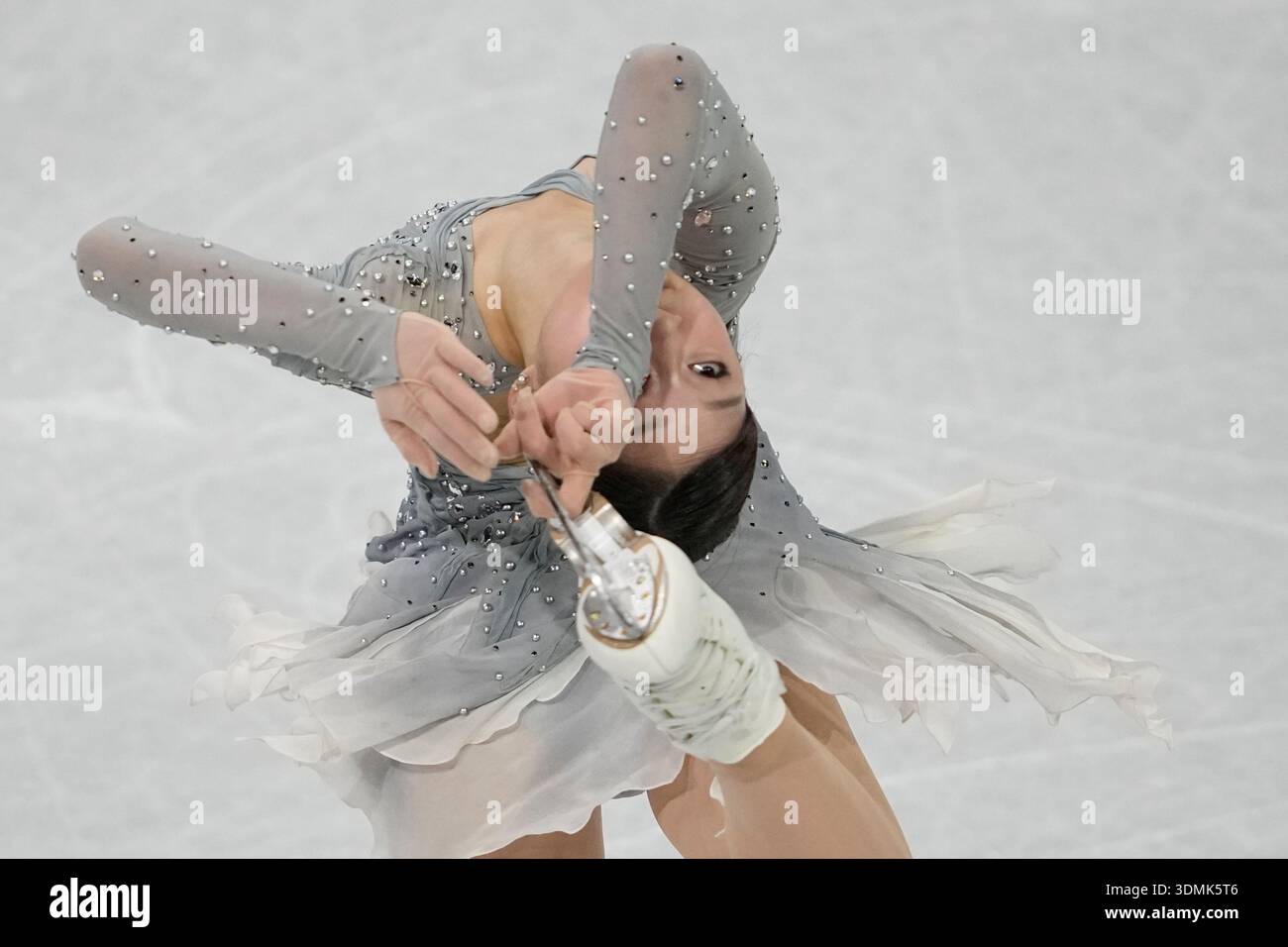Shin Jia of Korea competes during the figure skating women's team event ...