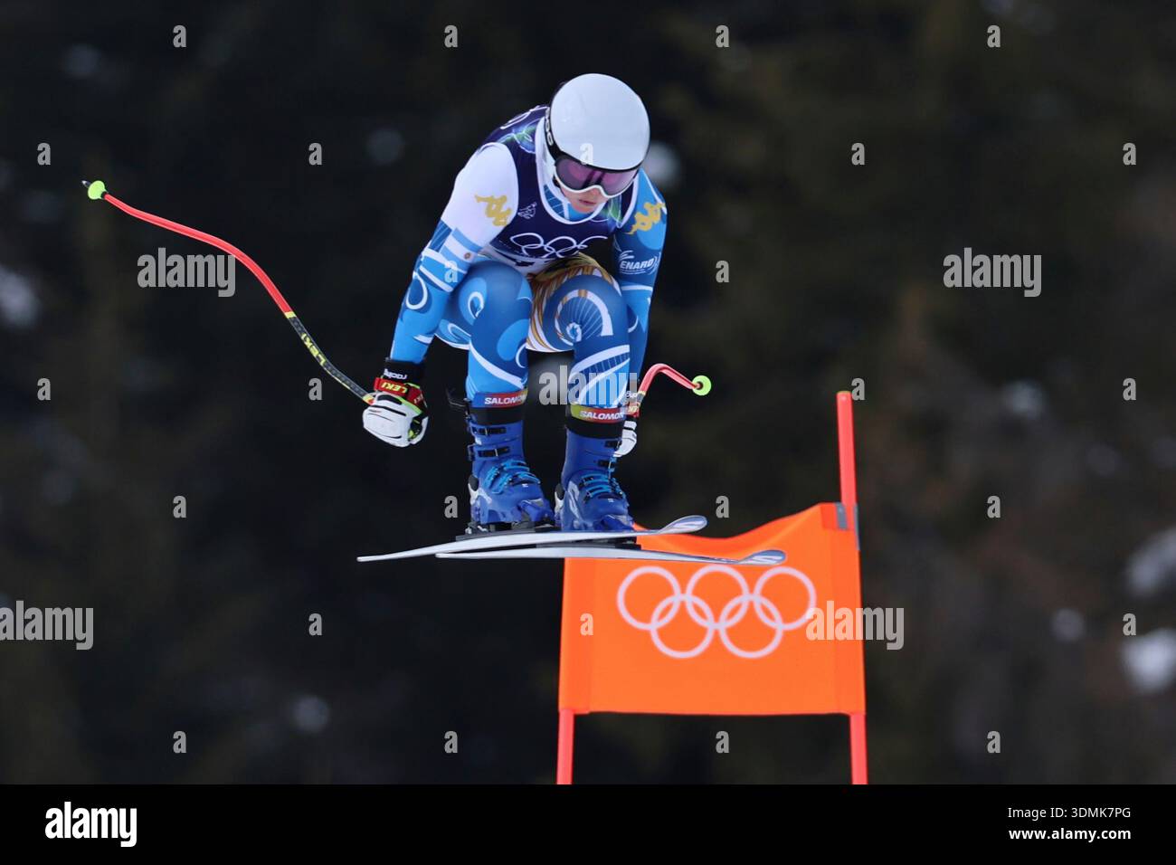 Argentina's Nicole Begue speeds down the course during an alpine ski ...