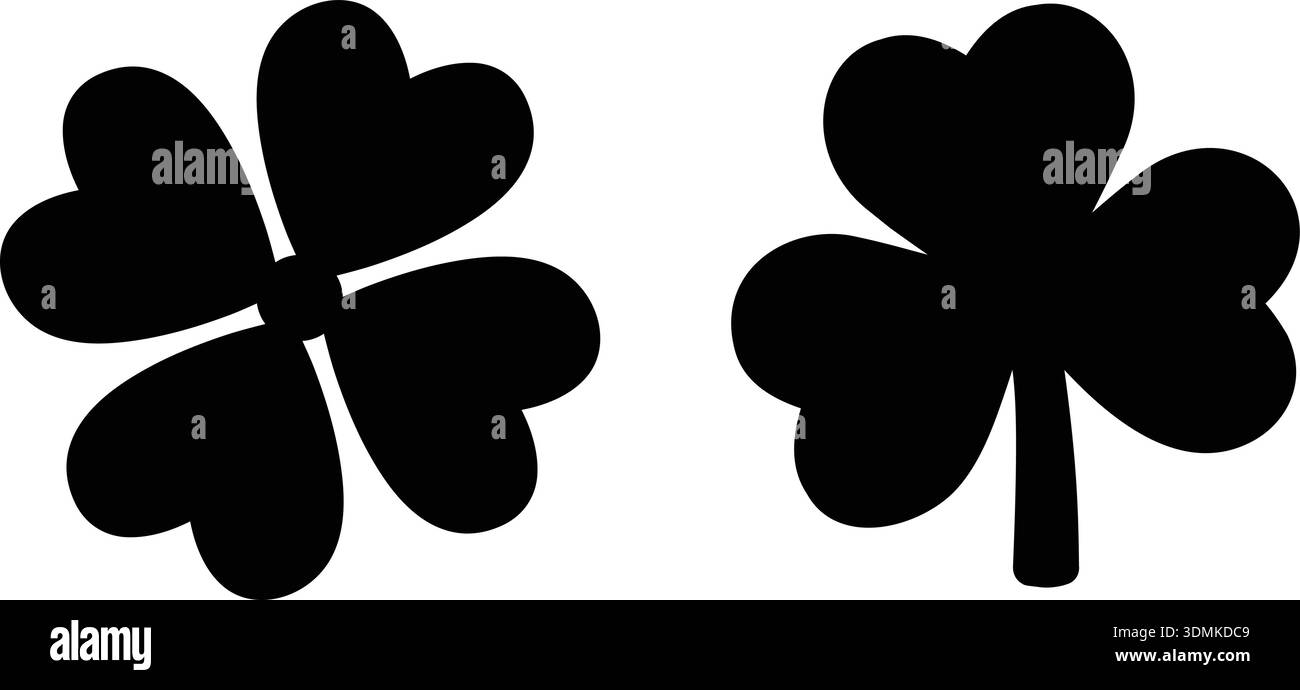 St. Patrick's Day shamrock shape clipart. Shamrock clover black ...