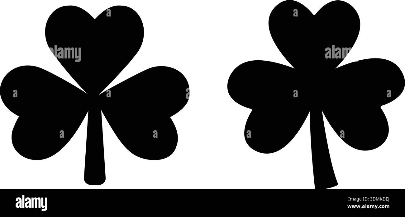 St. Patrick's Day shamrock shape clipart. Shamrock clover black ...