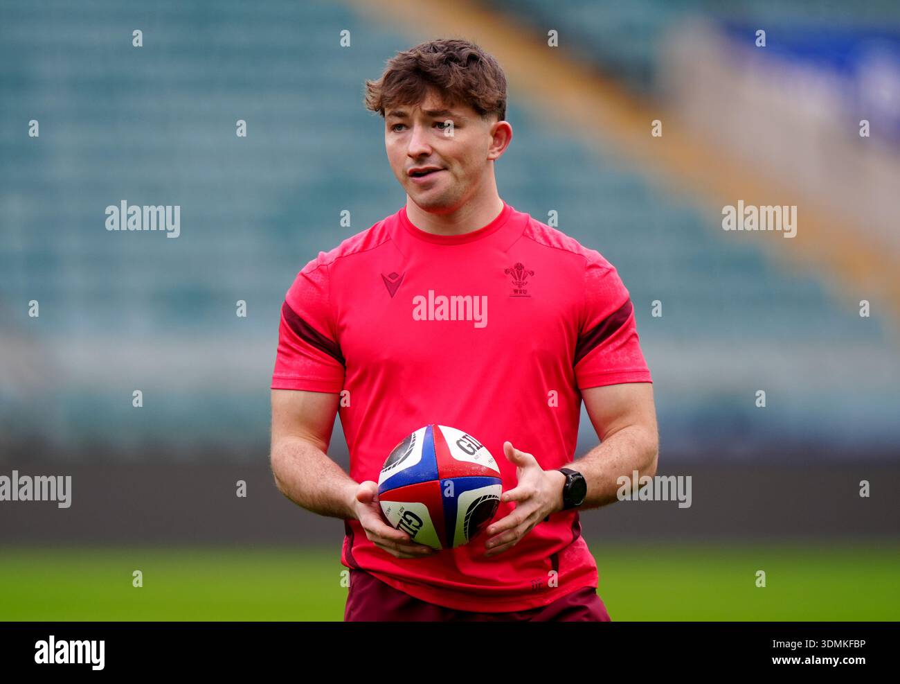 Wales' Dan Edwards during a kickers session at the Allianz Stadium ...