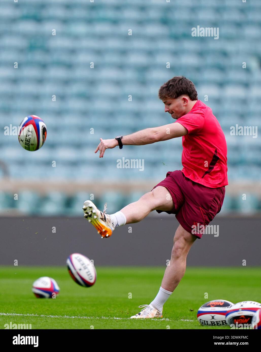 Wales' Dan Edwards during a kickers session at the Allianz Stadium ...