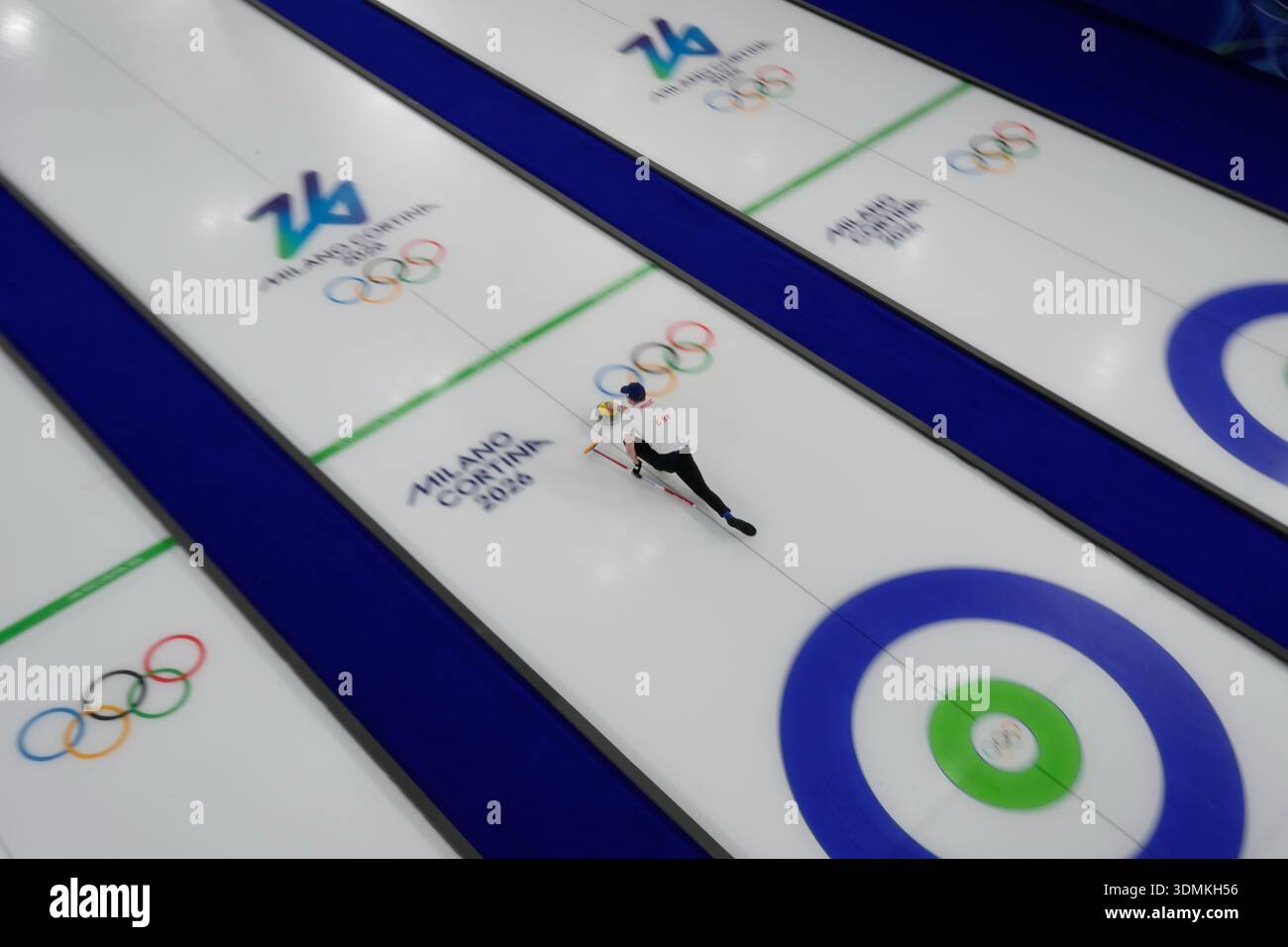 Bruce Mouat delivers the stone during a curling mixed doubles round ...