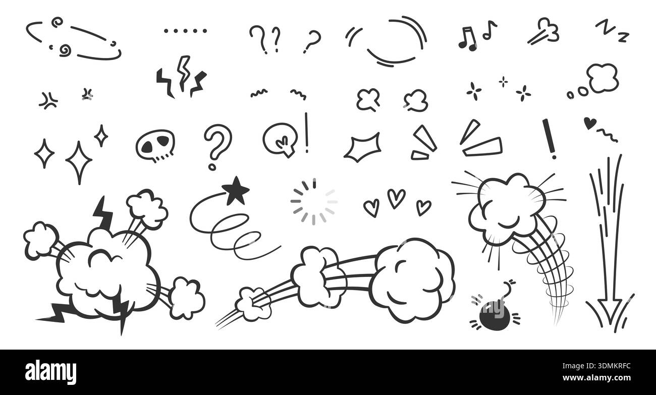 Line movement expression comic Black and White Stock Photos & Images ...