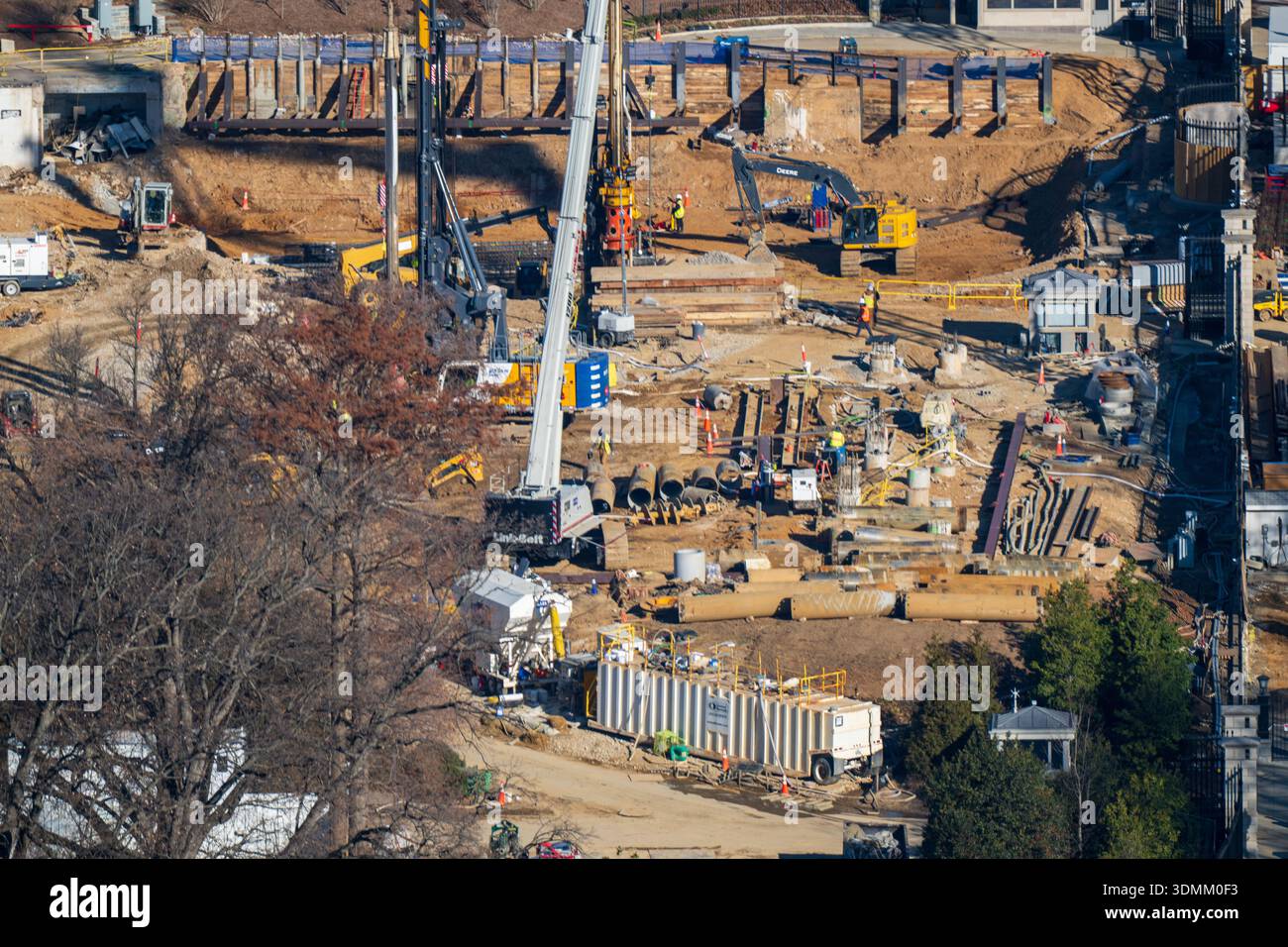 White House East Wing Ballroom Heavy Machinery Construction Site ...