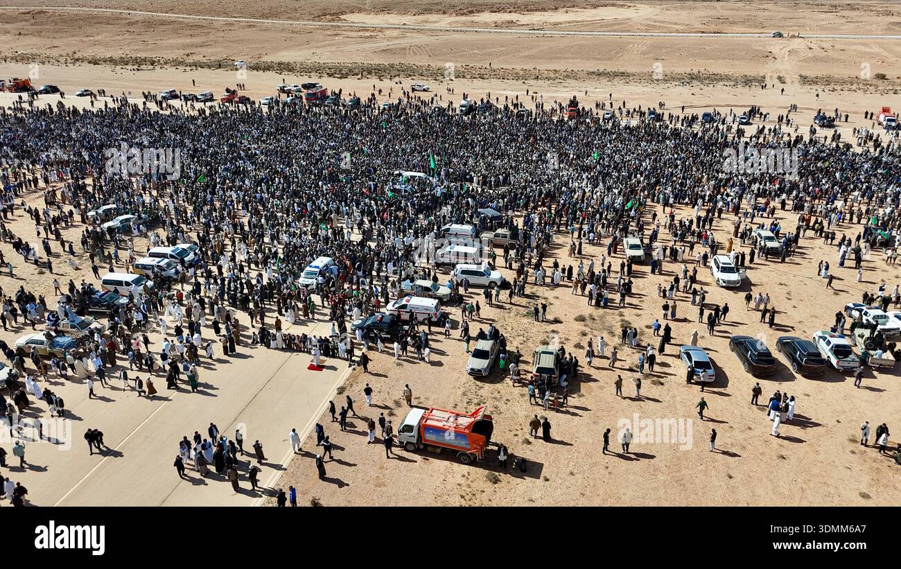 Thousands of Libyans crowd to attend the funeral of Seif al-Islam, son ...