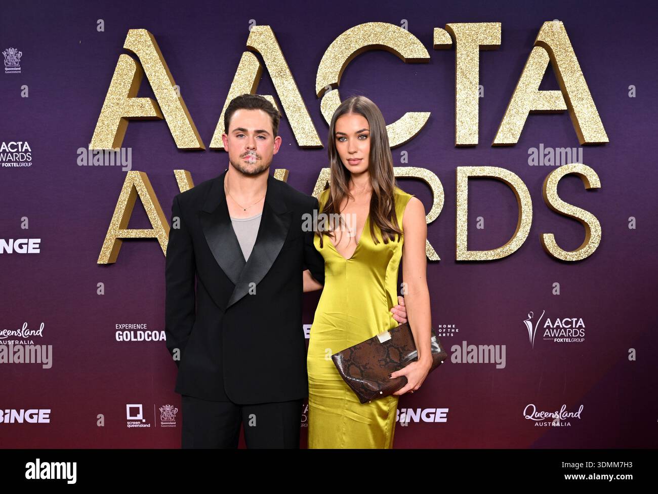 Dacre Montgomery and Liv Pollock are seen posing for a photo on the red ...