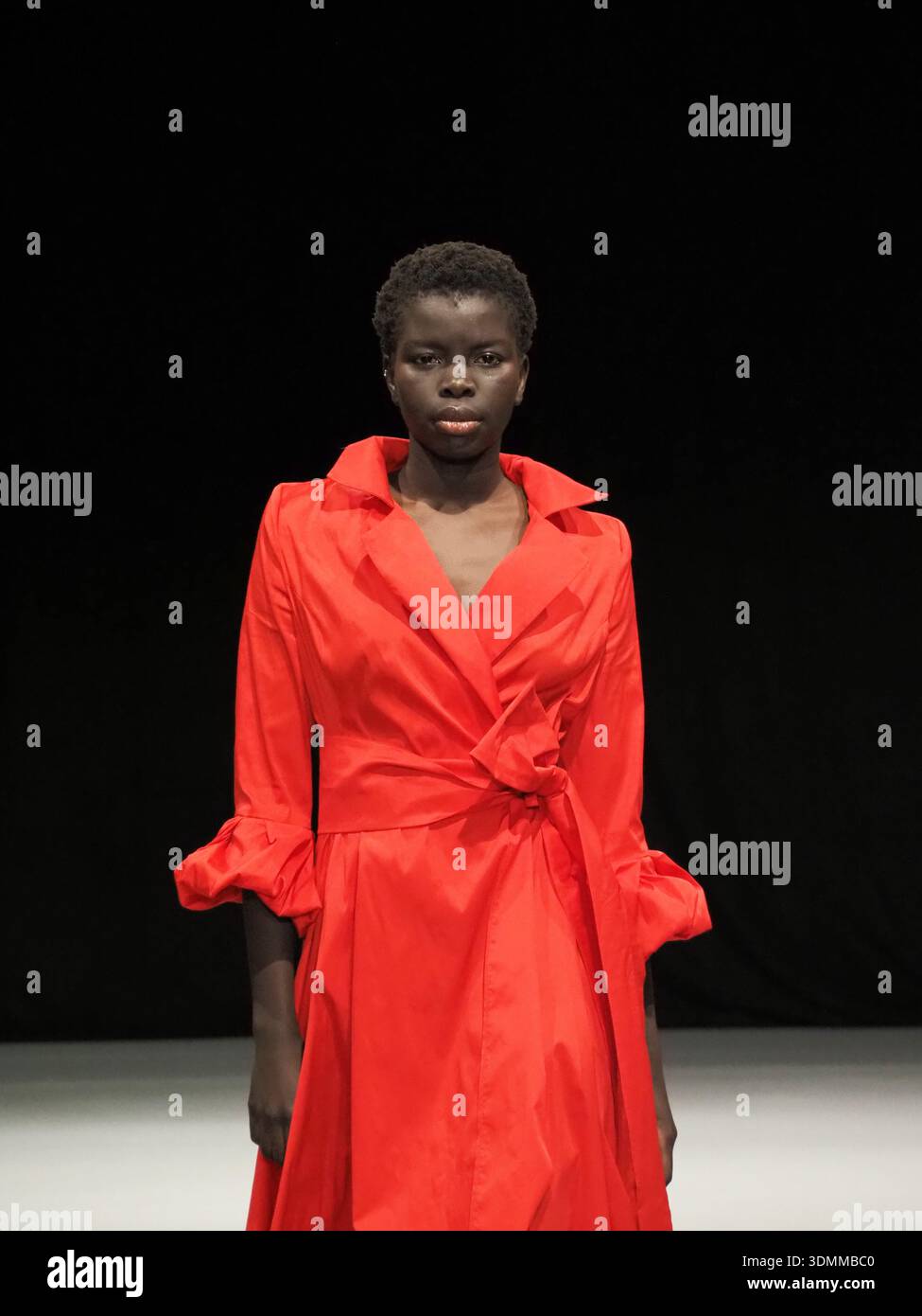 The model walks on the catwalk at the MOMAD 2026 International Fashion ...