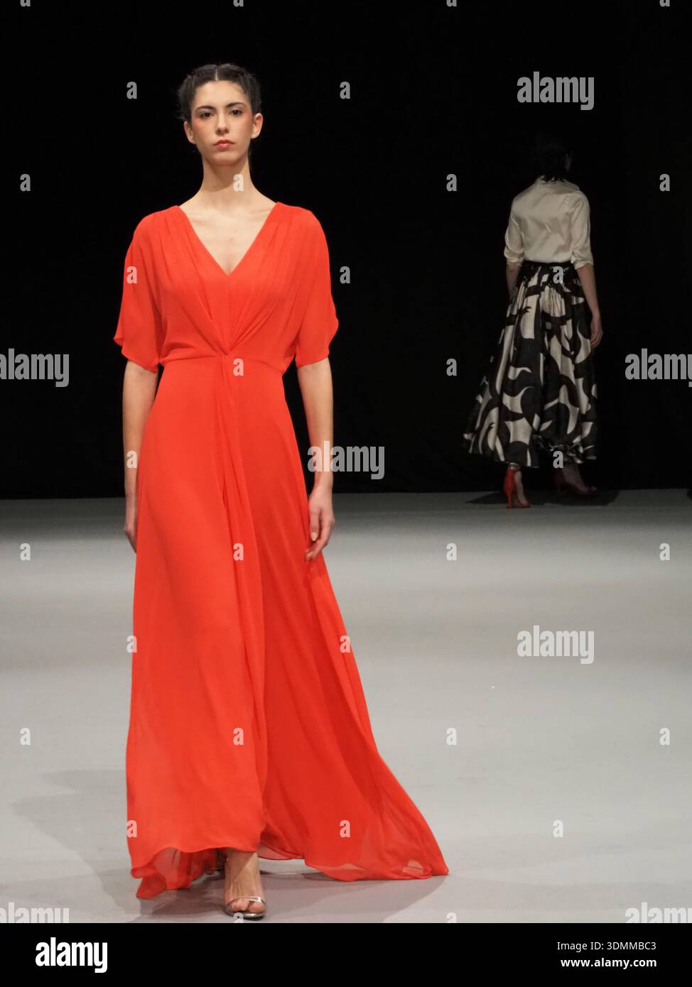 The model walks on the catwalk at the MOMAD 2026 International Fashion ...