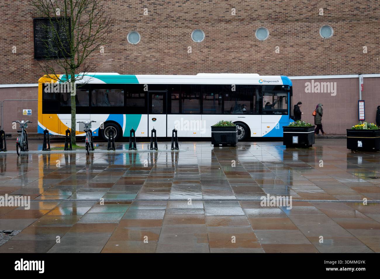 Stagecoach bus in wet weather, Ironmonger Row, Coventry, West Midlands ...